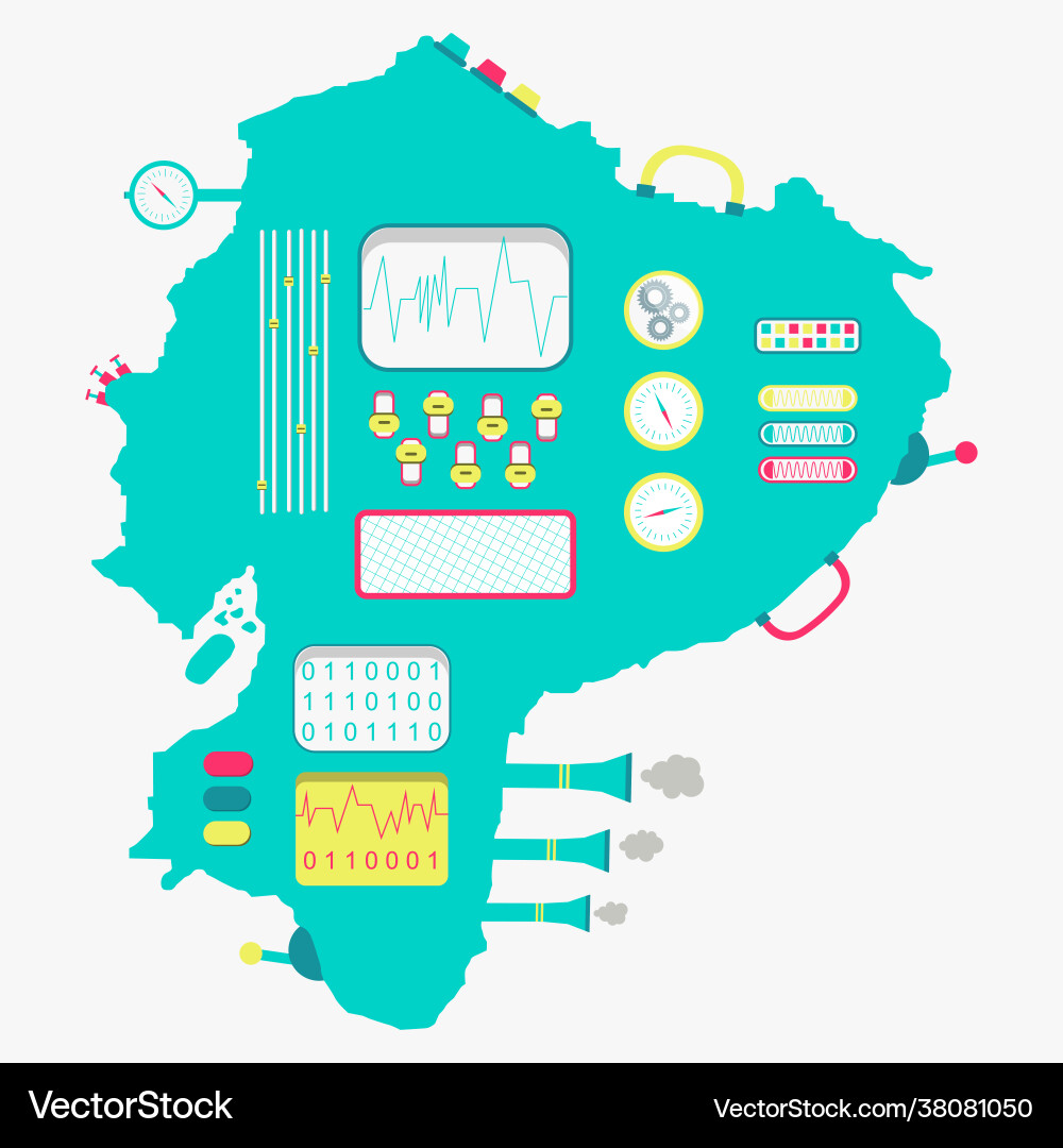Map equator machine Royalty Free Vector Image - VectorStock