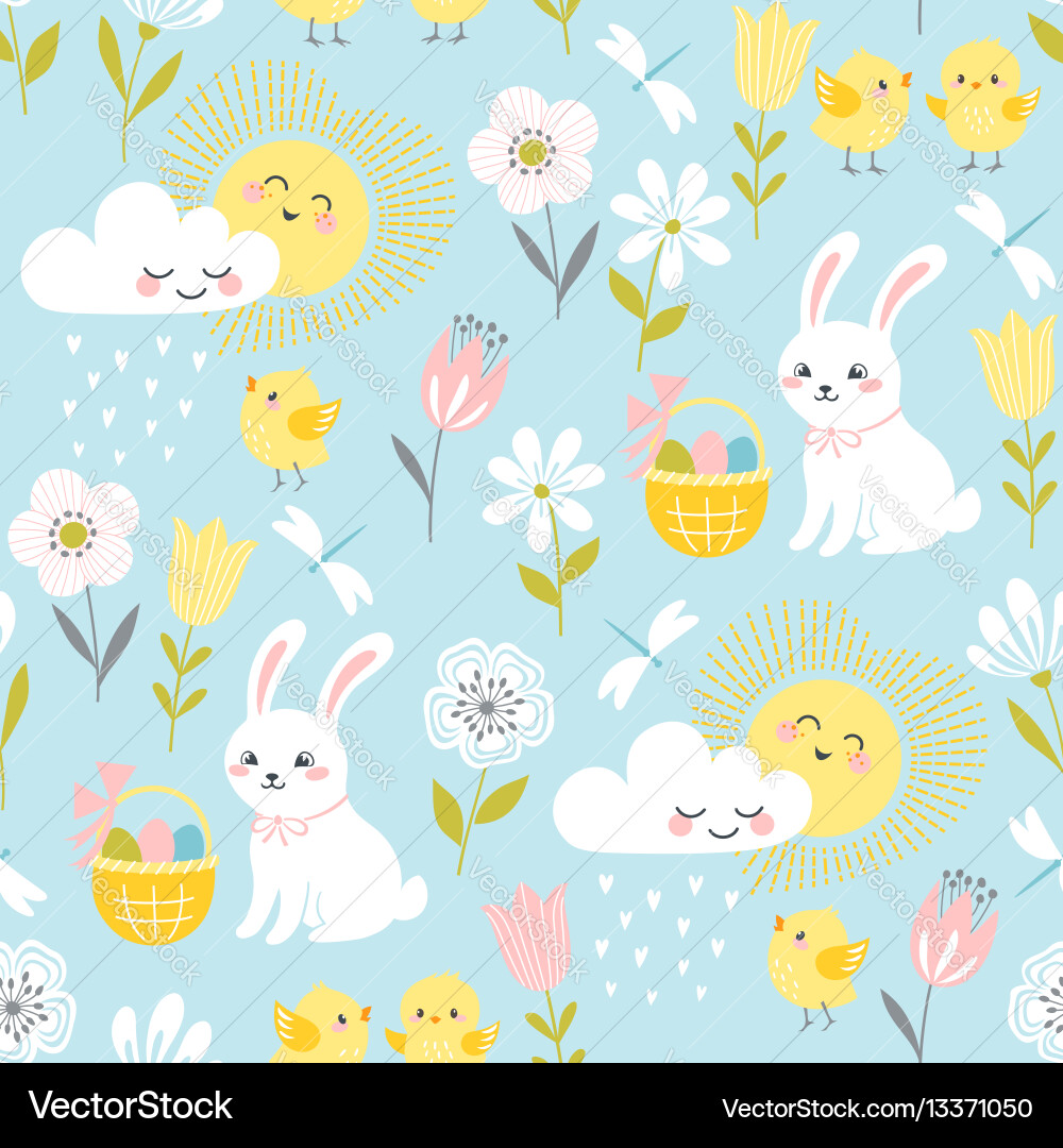 Pastel easter pattern Royalty Free Vector Image