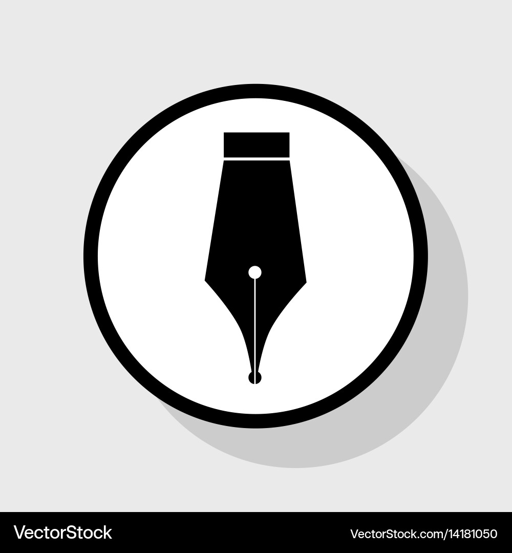 Pen sign flat black icon Royalty Free Vector Image