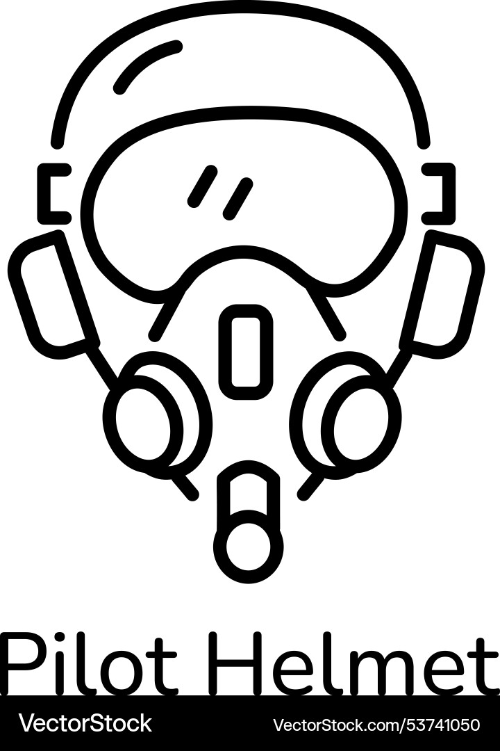Pilot Helm Lizenzfreies Vektorbild - VectorStock