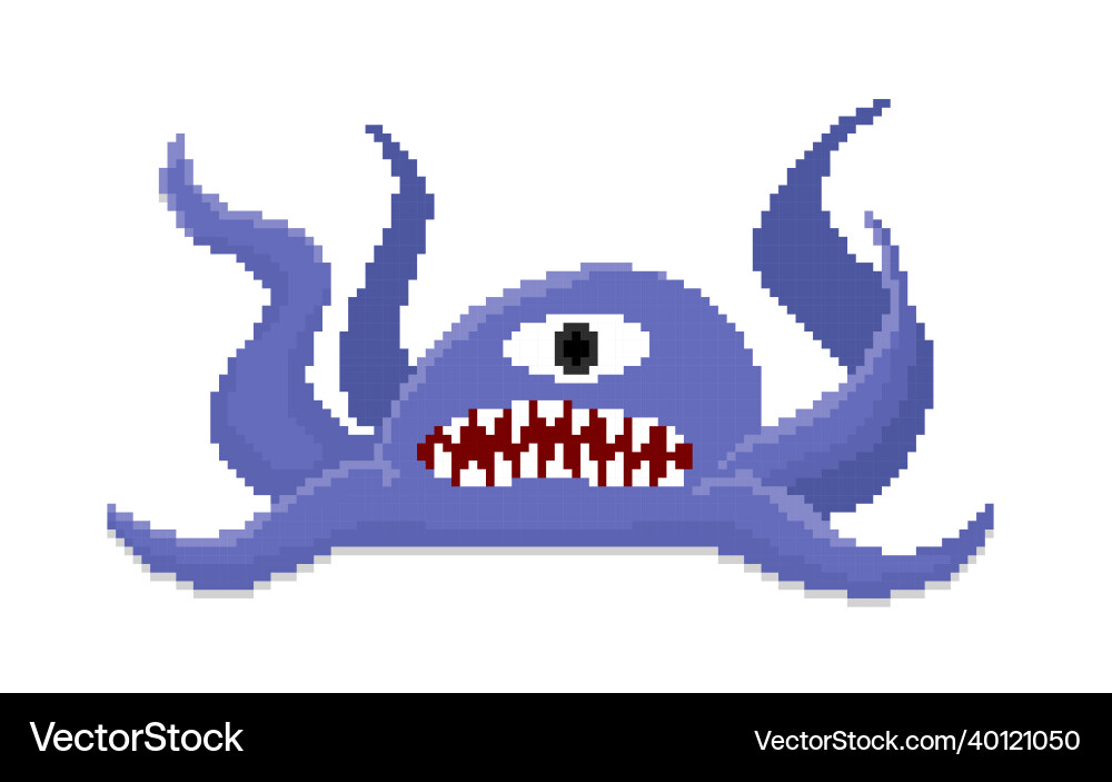 Pixel art of computer virus Royalty Free Vector Image
