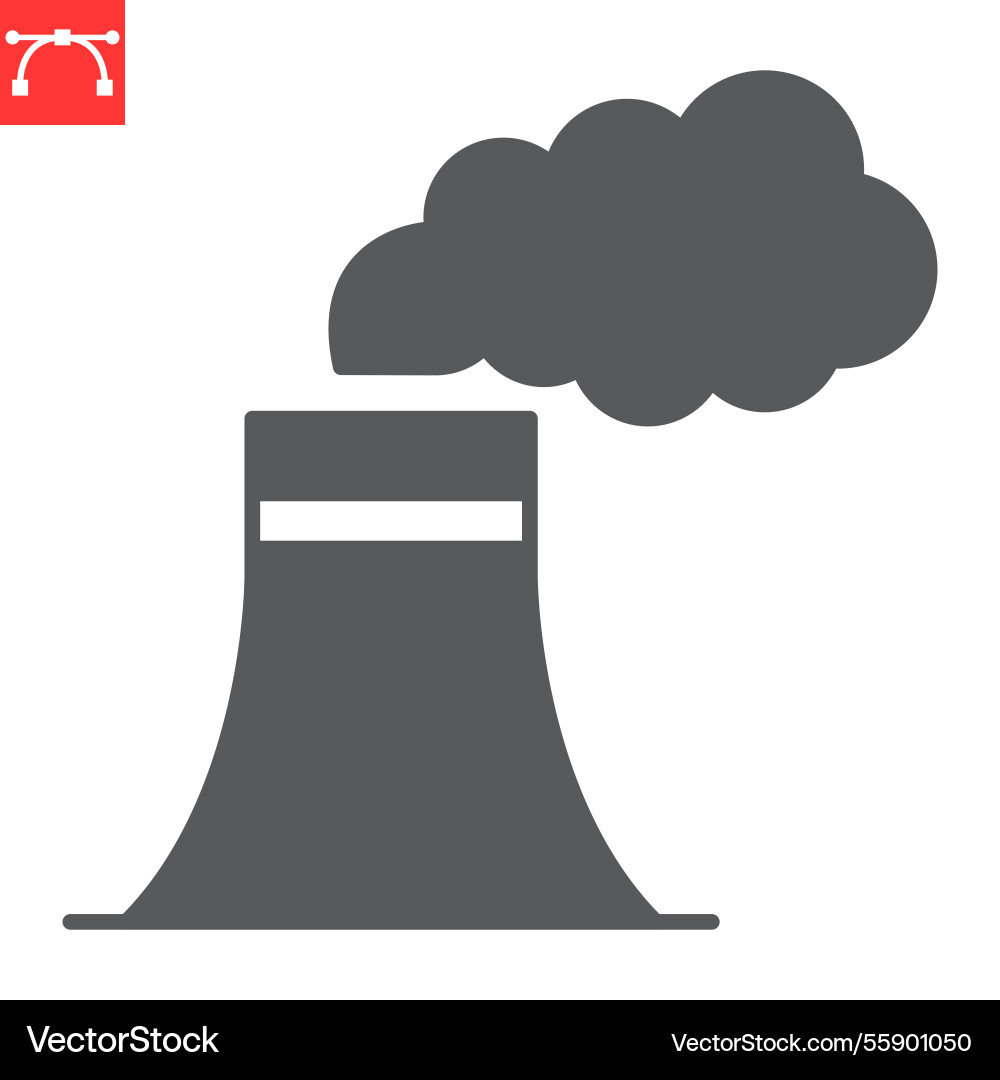 Pollution glyph icon Royalty Free Vector Image