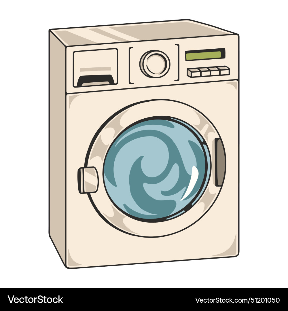 Retro washing machine label colorful Royalty Free Vector