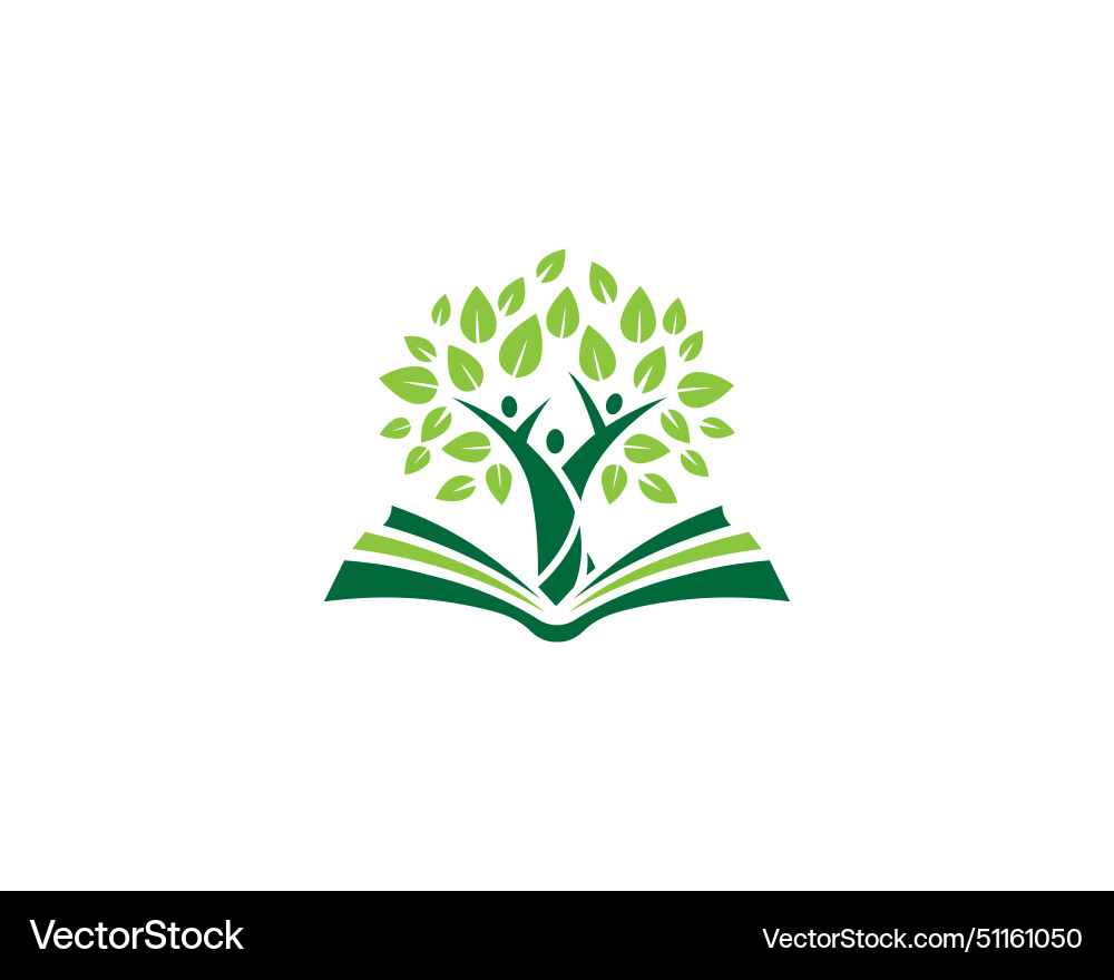 Tree with book education logo Royalty Free Vector Image