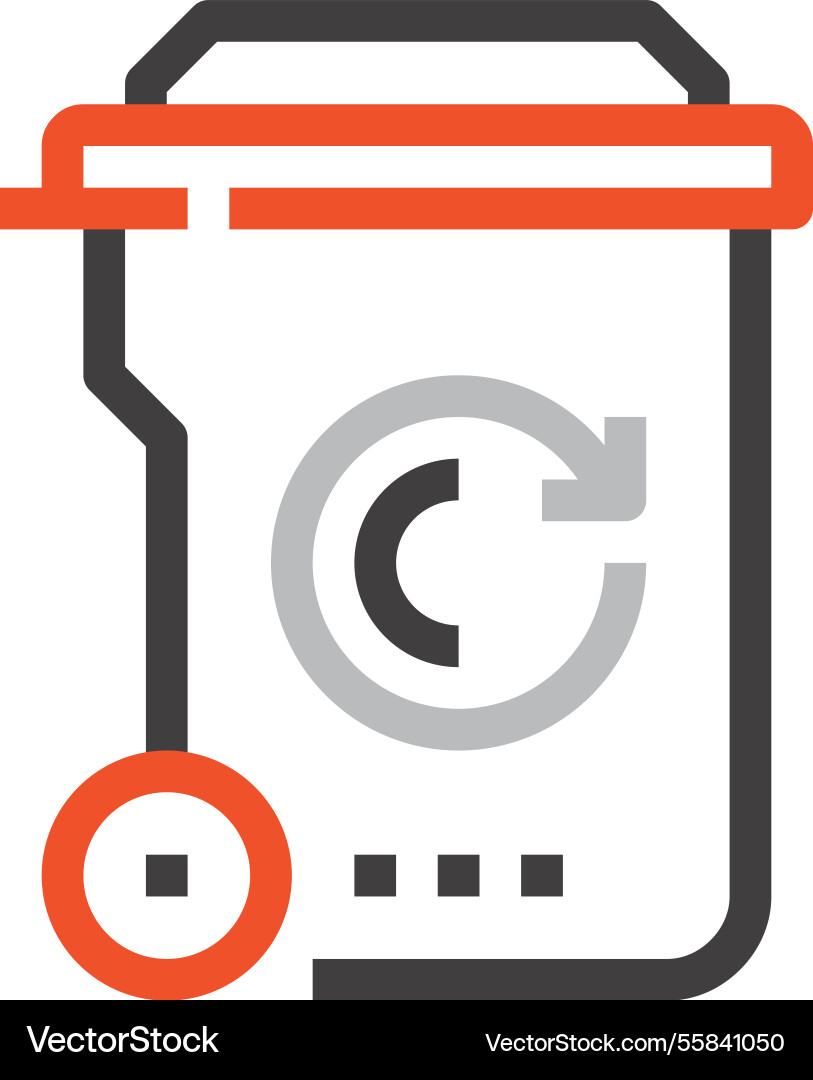 Waste reduction flat line web icon concept Vector Image