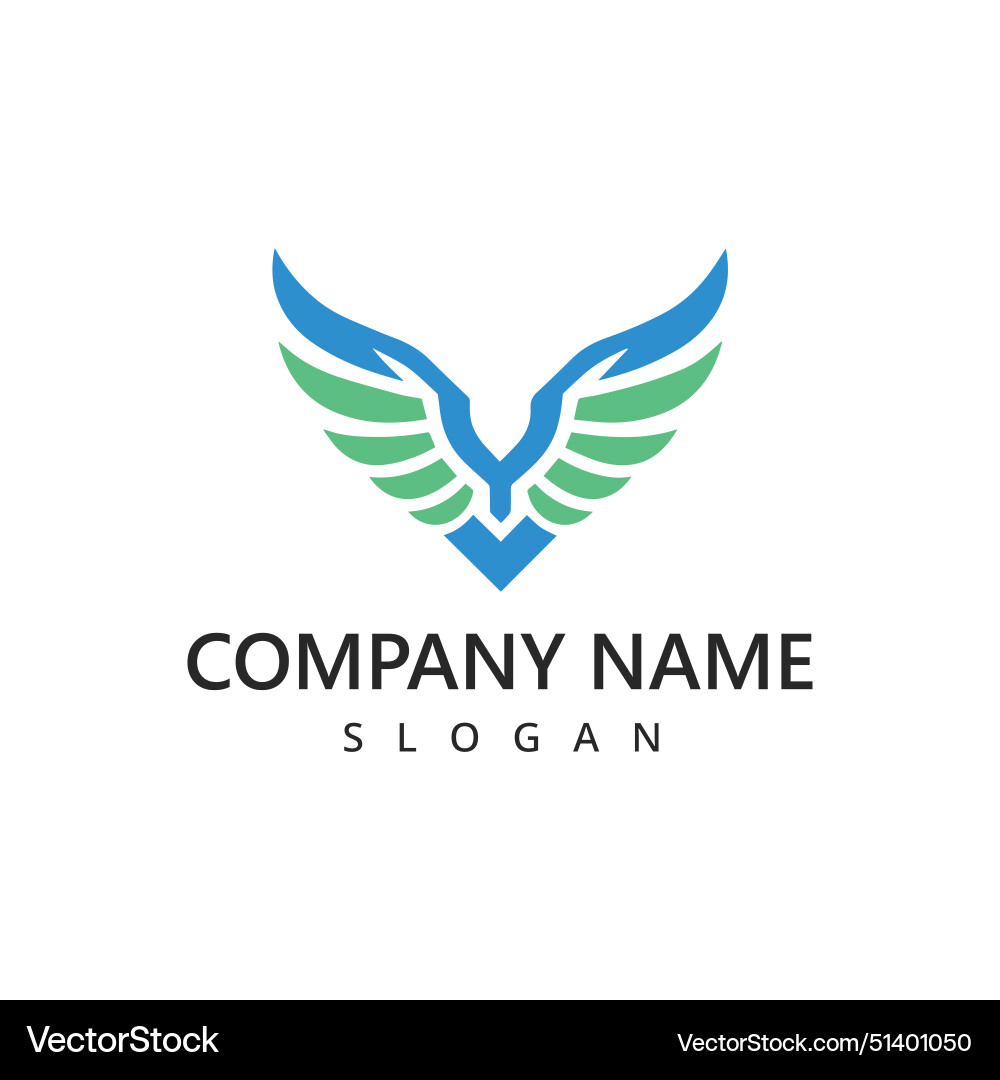 Wings logo design template Royalty Free Vector Image