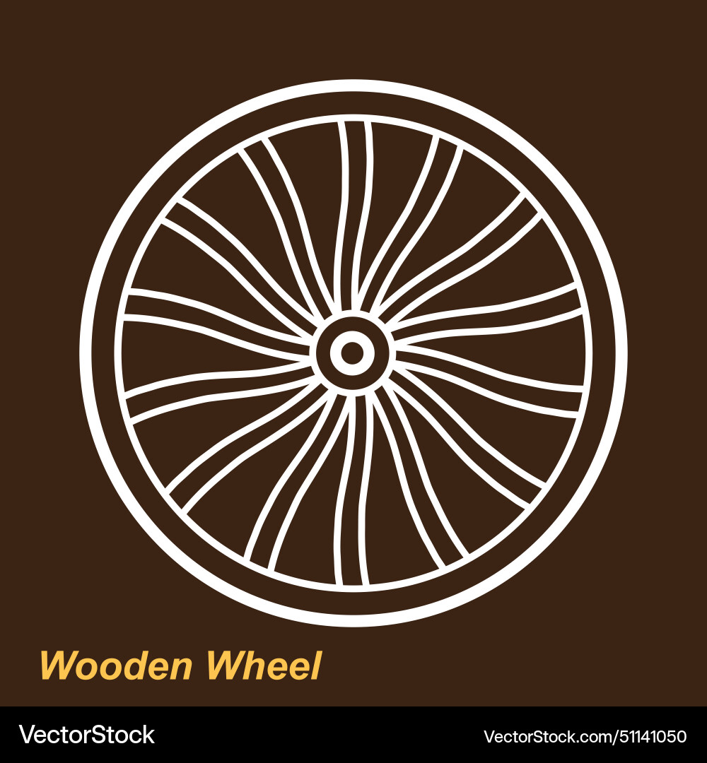 Wooden wheel icon Royalty Free Vector Image - VectorStock