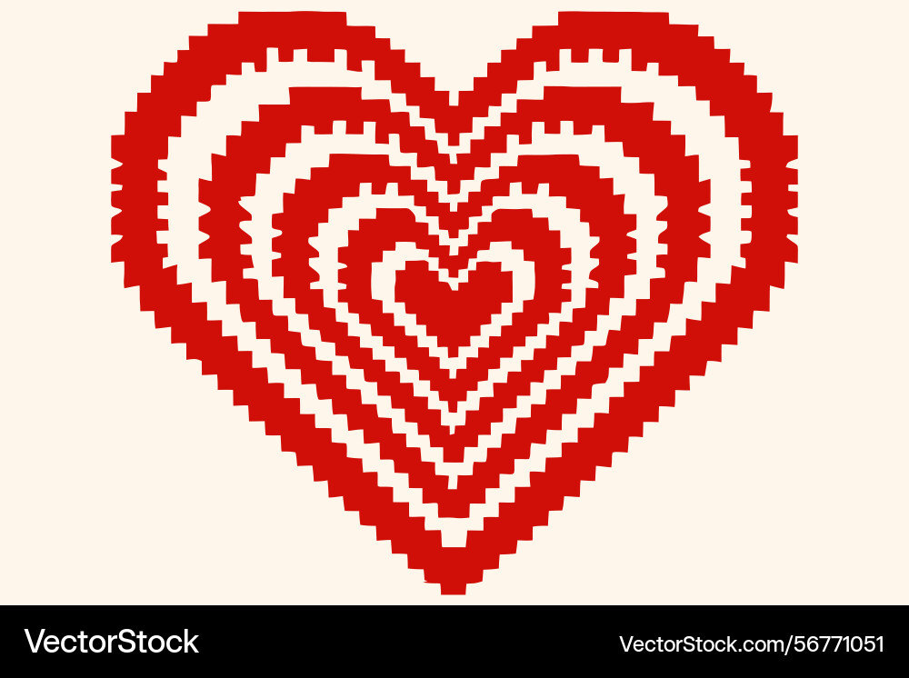 Abstract red pixelated heart design for valentine Vector Image