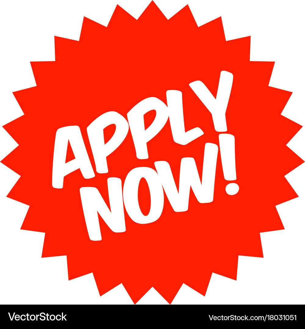 Apply now sticker Royalty Free Vector Image - VectorStock