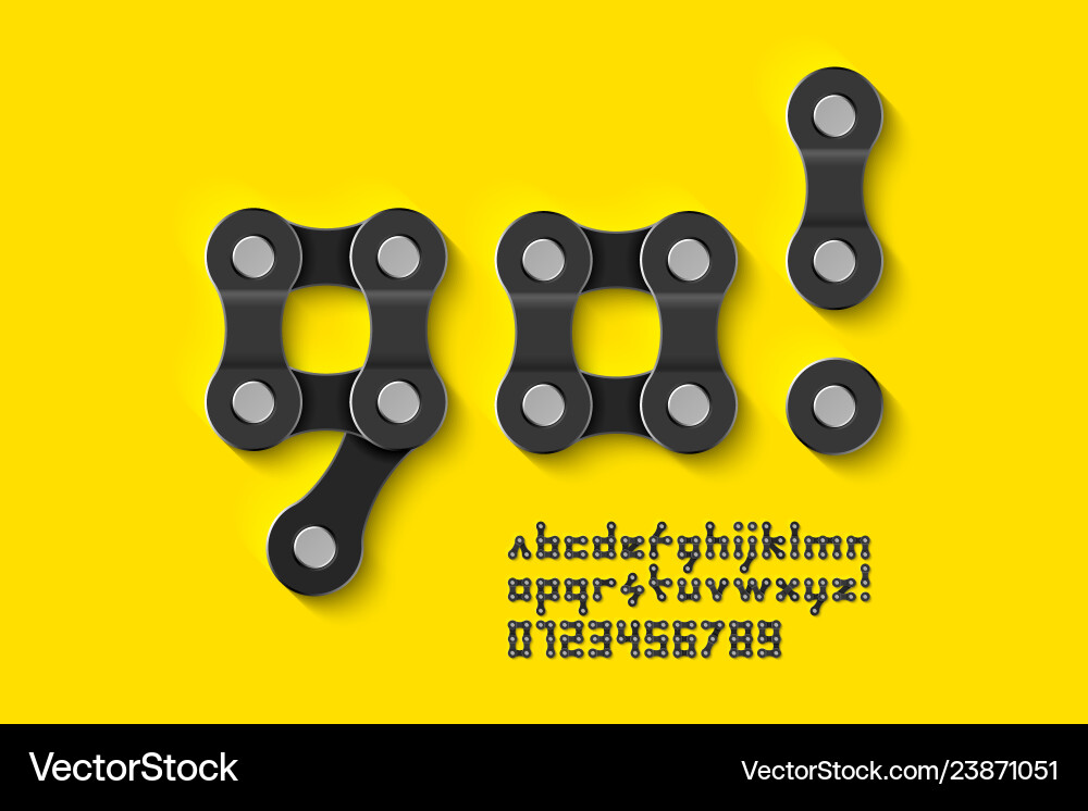 Chain Link Font Royalty Free Vector Image - VectorStock