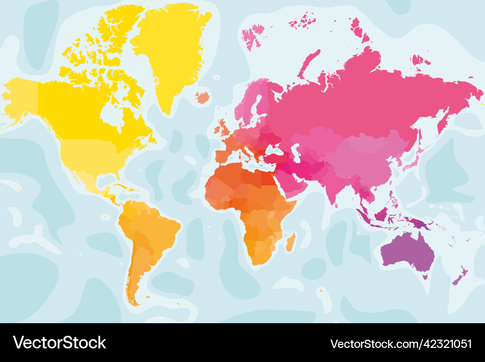 Colorful World Map Royalty Free Vector Image - VectorStock