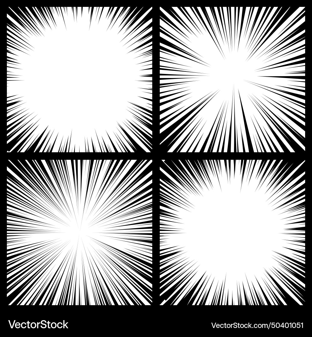 Comic book radial rays lines comics background Vector Image