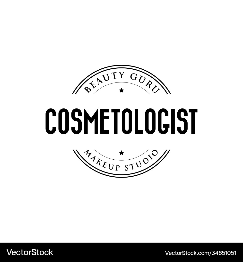 Cosmetologist logo stamp vintage Royalty Free Vector Image