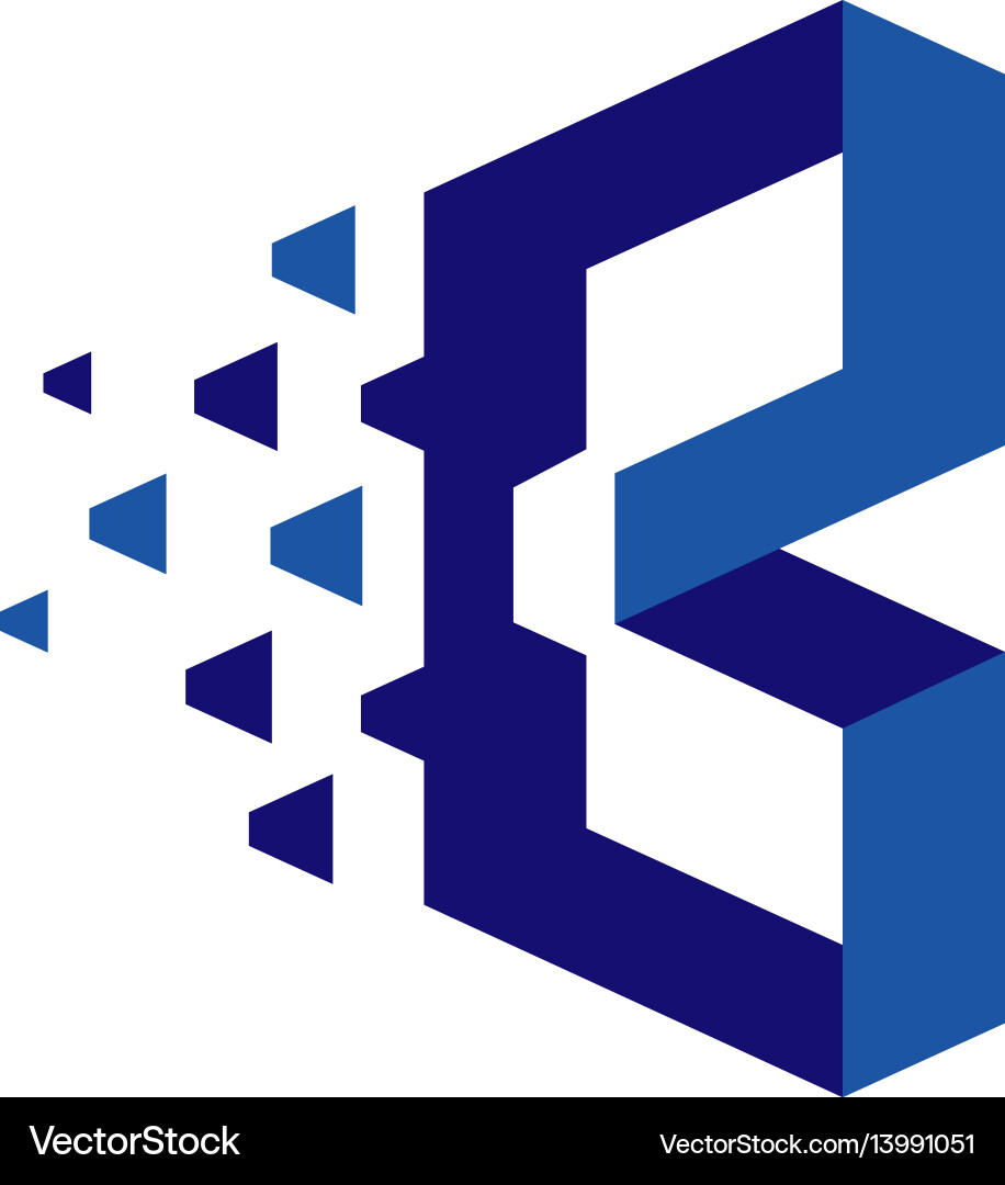 Creative letter b technology logo Royalty Free Vector Image