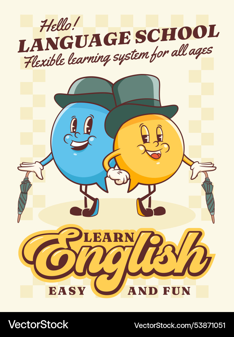 English talk language learning group Royalty Free Vector