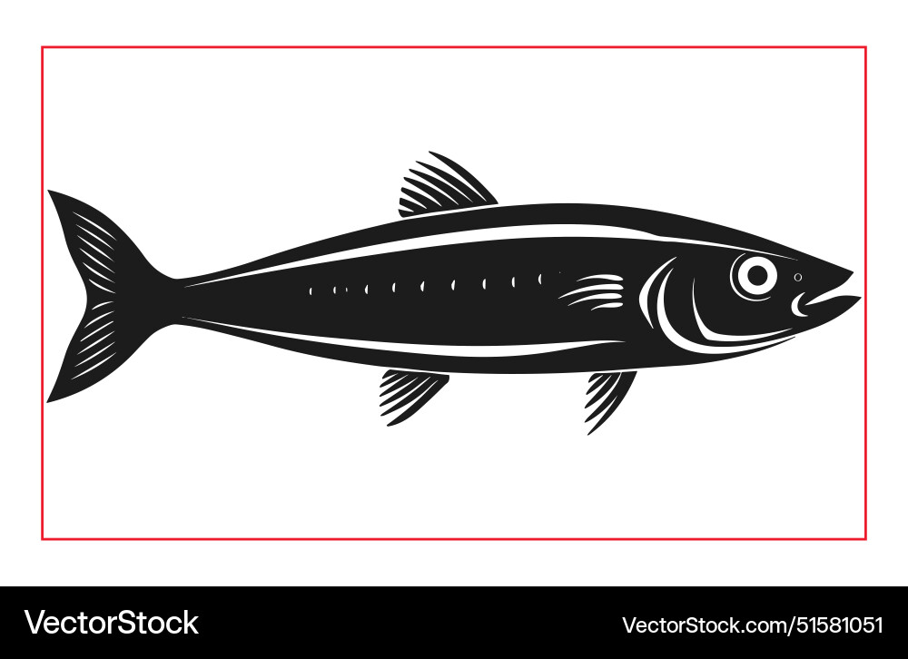 Herring fish silhouette Royalty Free Vector Image