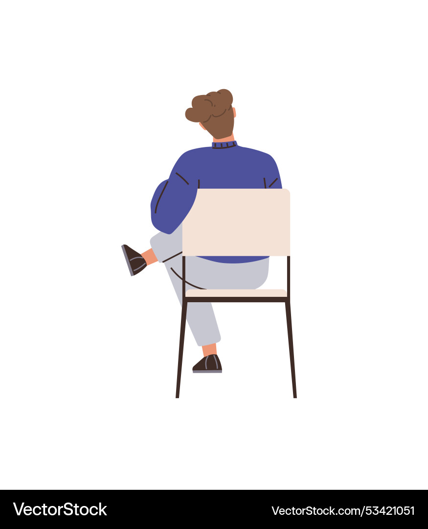 Person seated on chair facing backward Royalty Free Vector