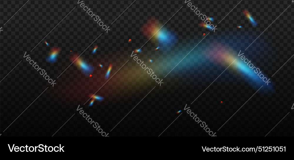 Rainbow highlights template on a dark background Vector Image