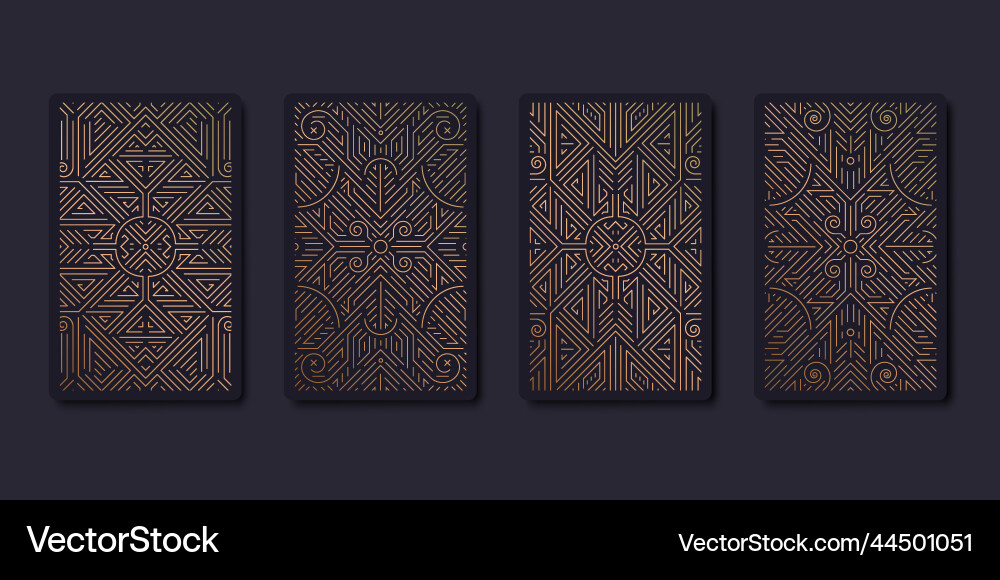 Set of decorative tarot cards design Royalty Free Vector