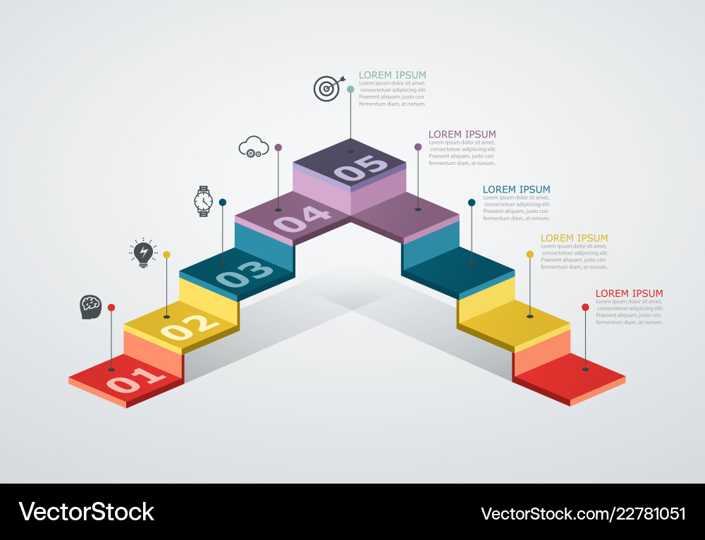 Step Structure Infographic Template Royalty Free Vector