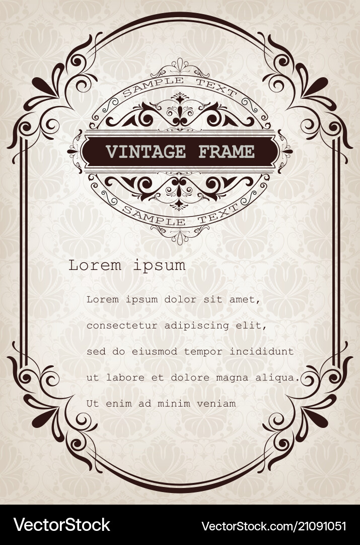 Vintage frame Royalty Free Vector Image - VectorStock