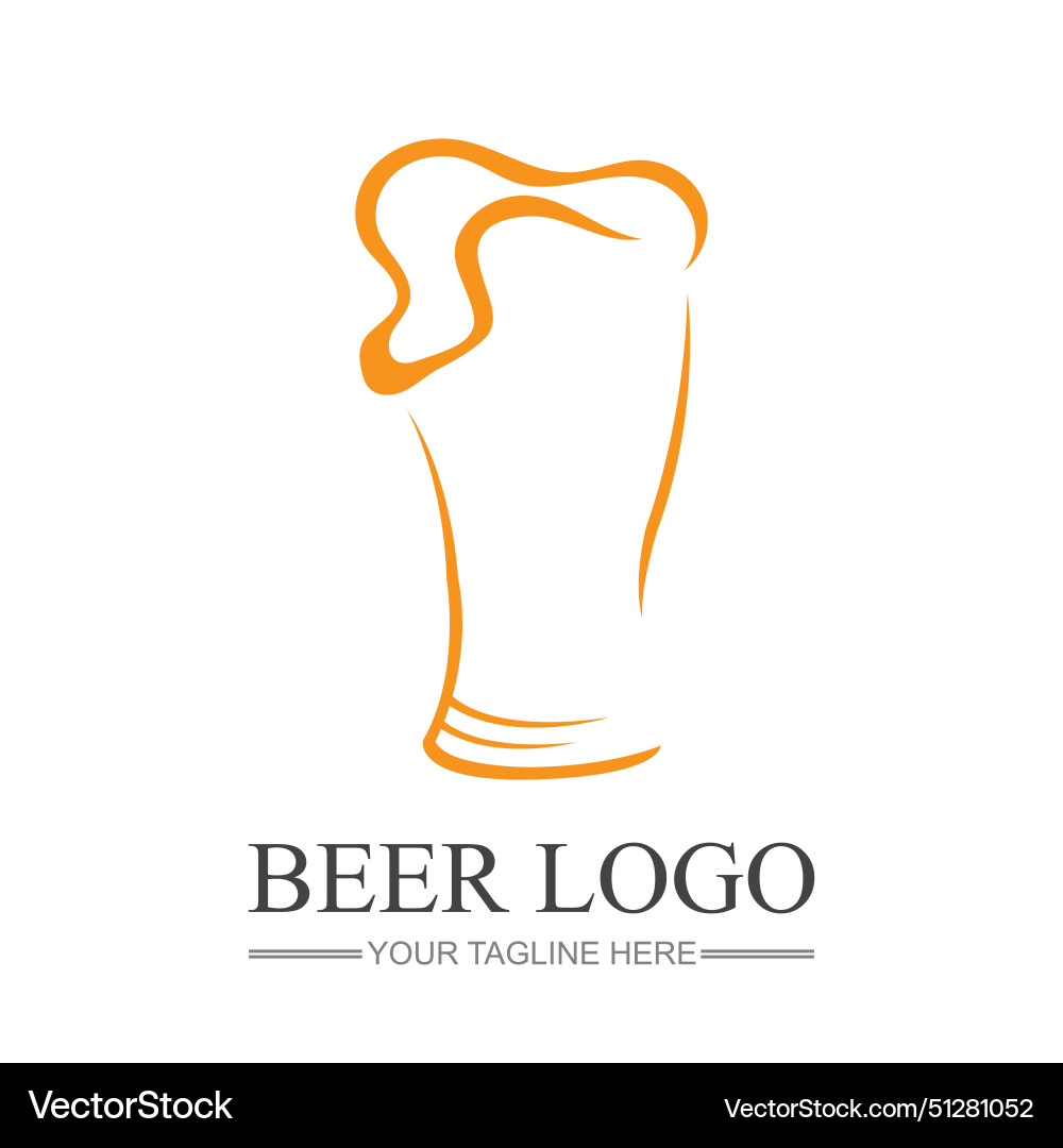 Beer vintage logo design template inspiration Vector Image