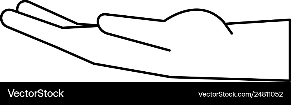 Black hand open symbol in and white Royalty Free Vector