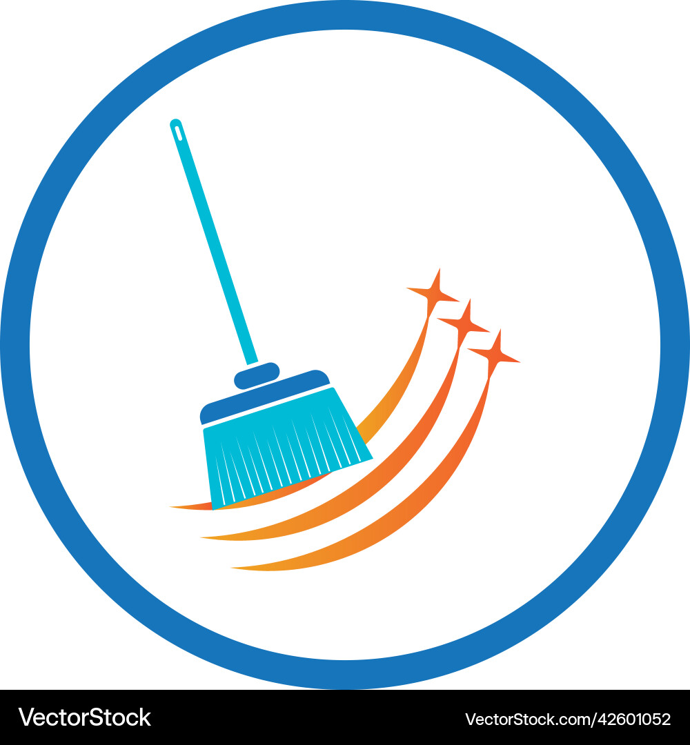 Broom logo Royalty Free Vector Image - VectorStock