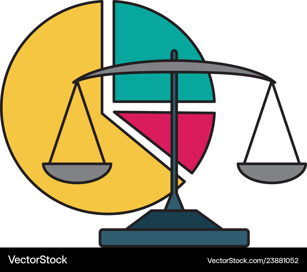 Business balance and chart pie report Royalty Free Vector