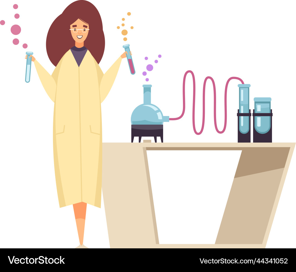Cartoon scientific laboratory Royalty Free Vector Image