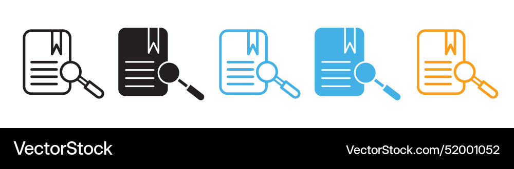 Detailed document review icon with investigative Vector Image