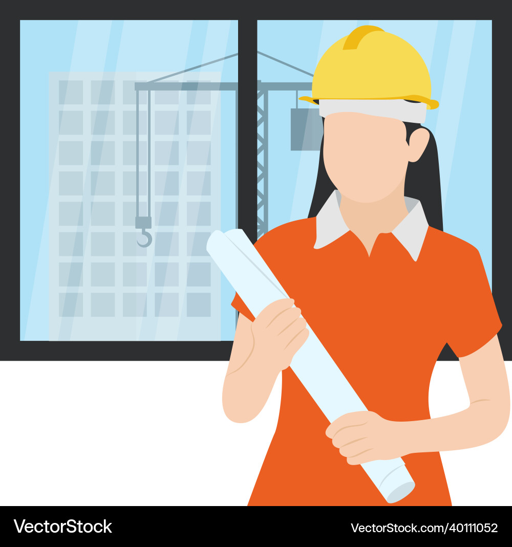 Female architect Royalty Free Vector Image - VectorStock