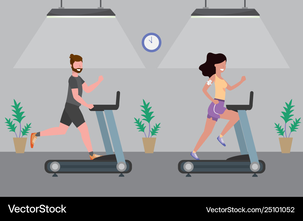 Fitness exercise cartoon Royalty Free Vector Image