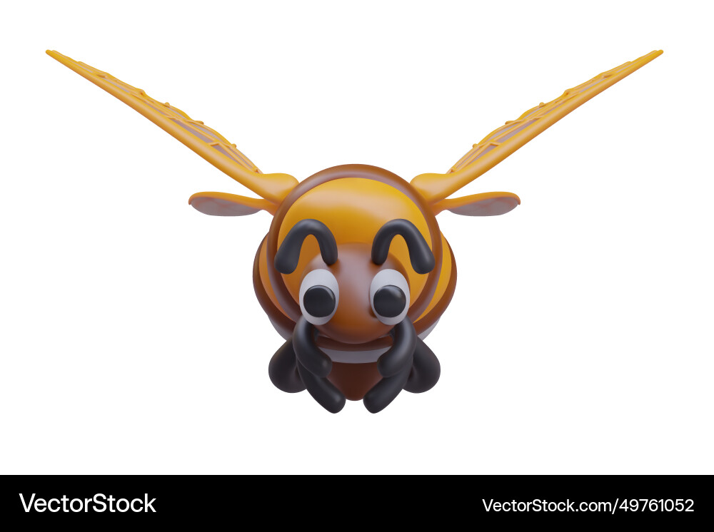 Funny realistic bee front view bumblebee Vector Image