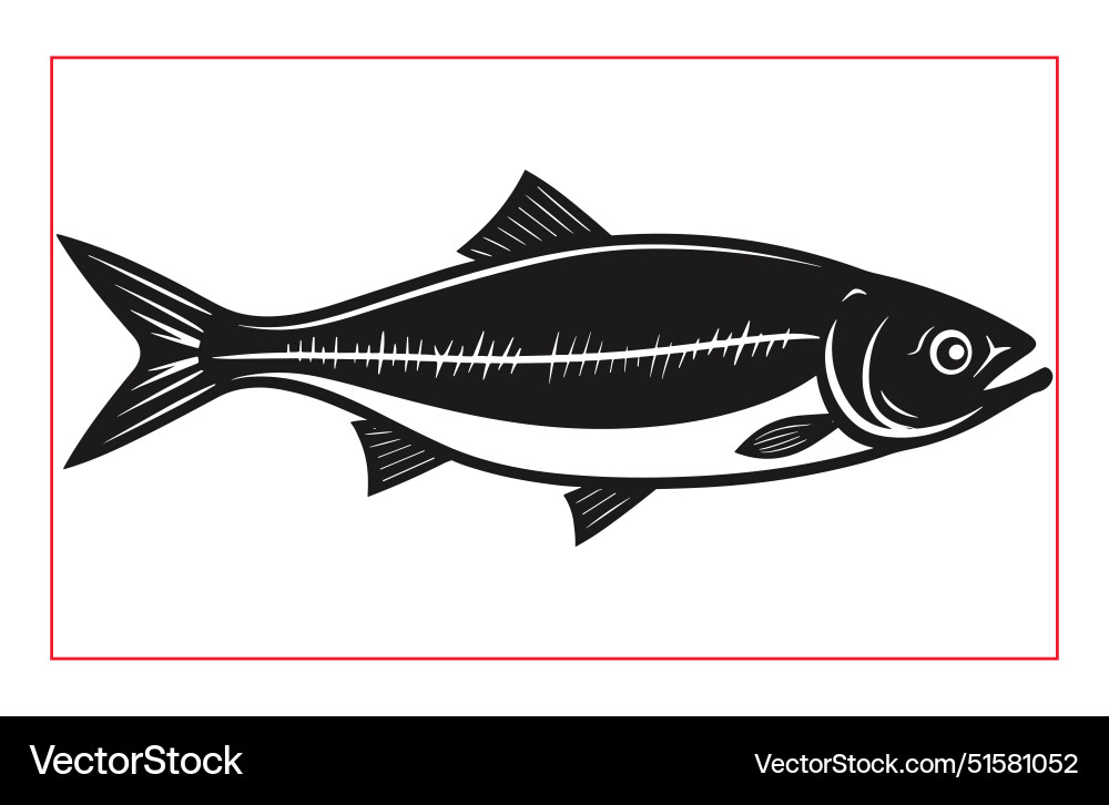 Herring fish silhouette Royalty Free Vector Image