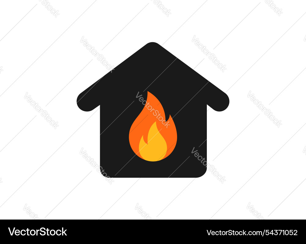 House Fire Insurance Icon Royalty Free Vector Image