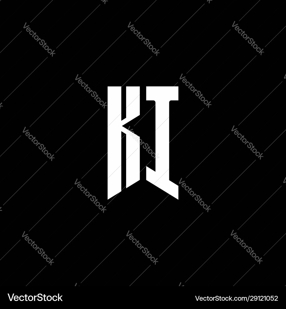 Ki logo monogram with emblem style isolated Vector Image