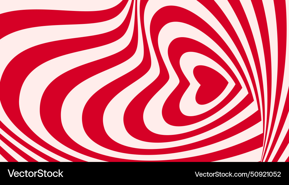 Psychedelic heart tunnel hypnotic love background Vector Image