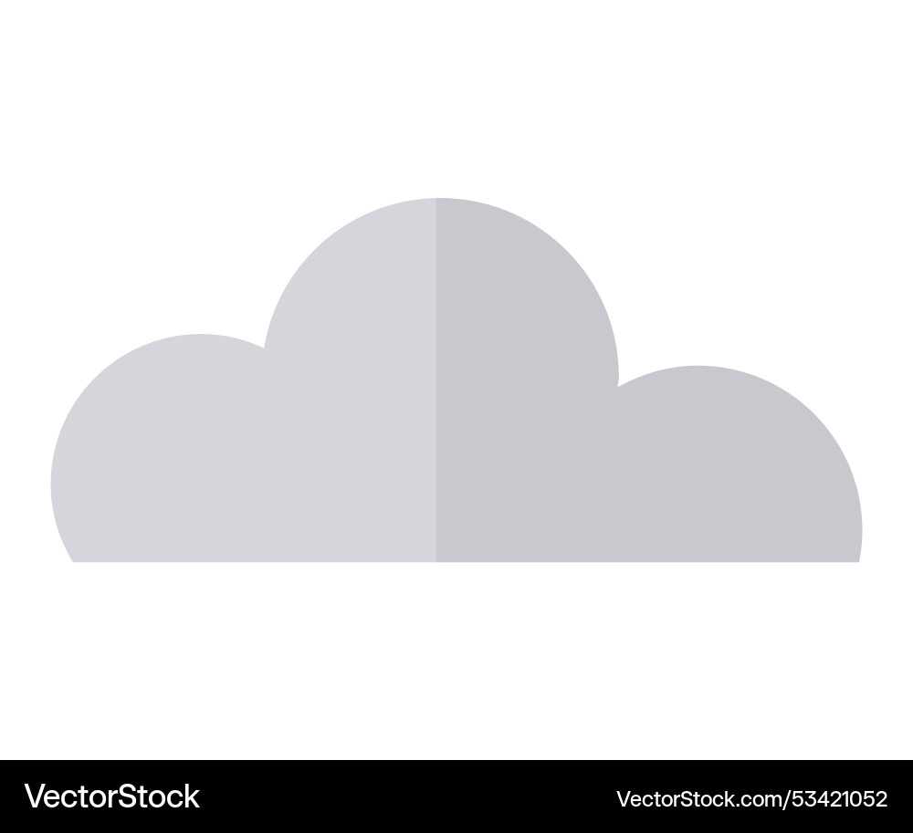 Simple gray cloud shape with subtle gradient Vector Image