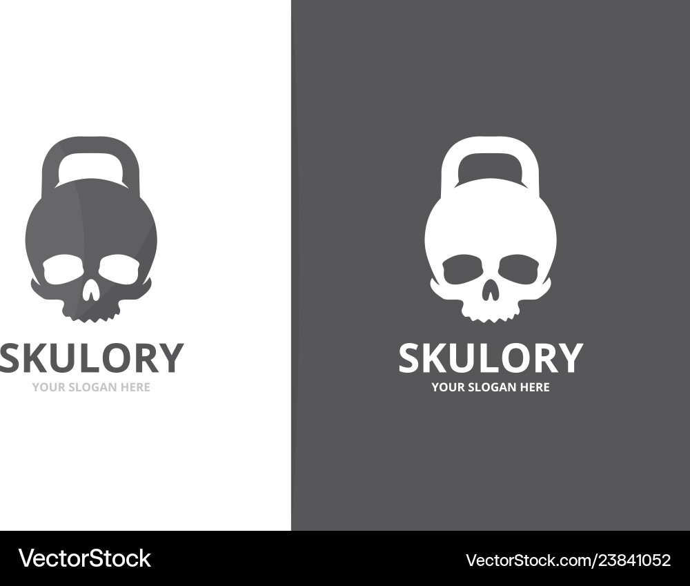 Sport and skull logo combination unique Royalty Free Vector