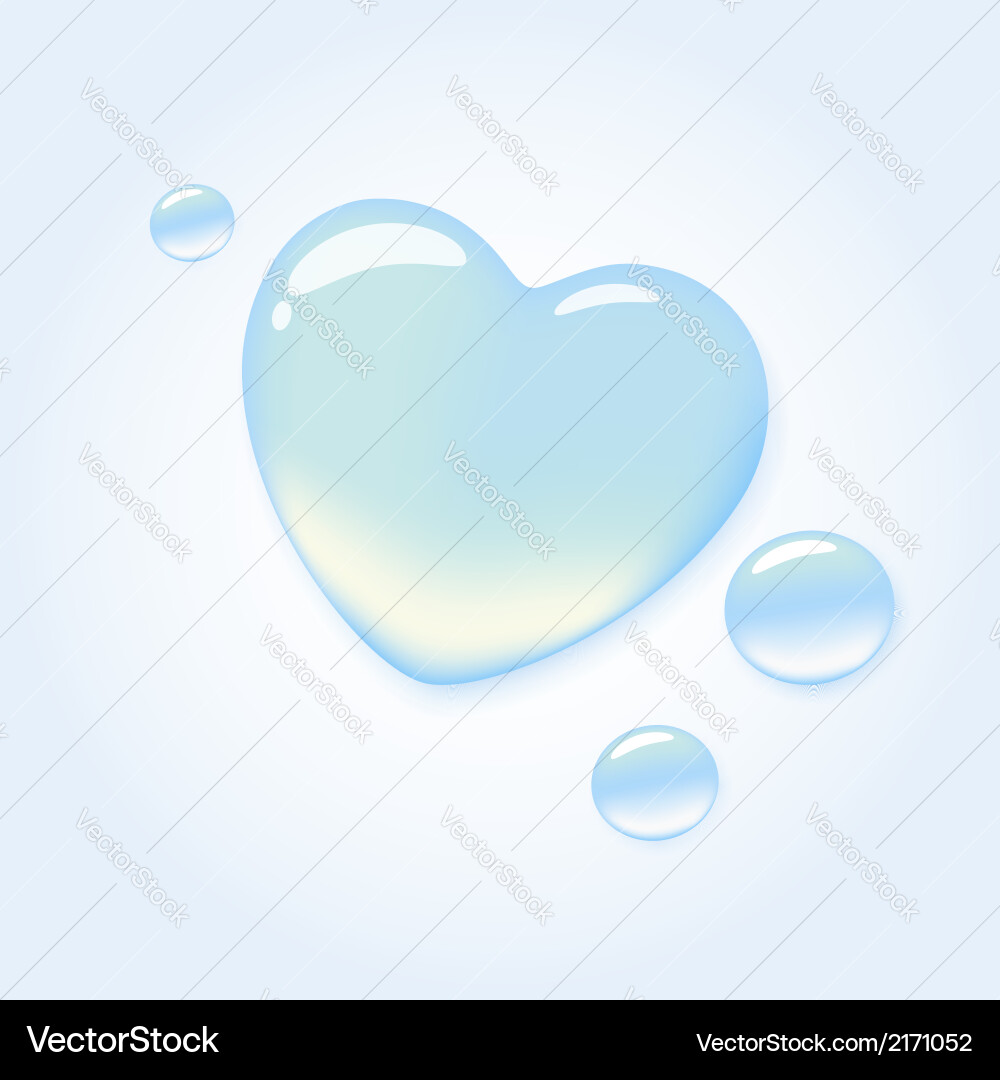 Water heart Royalty Free Vector Image - VectorStock