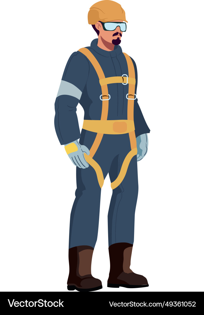 Wearing safety equipment worker Royalty Free Vector Image