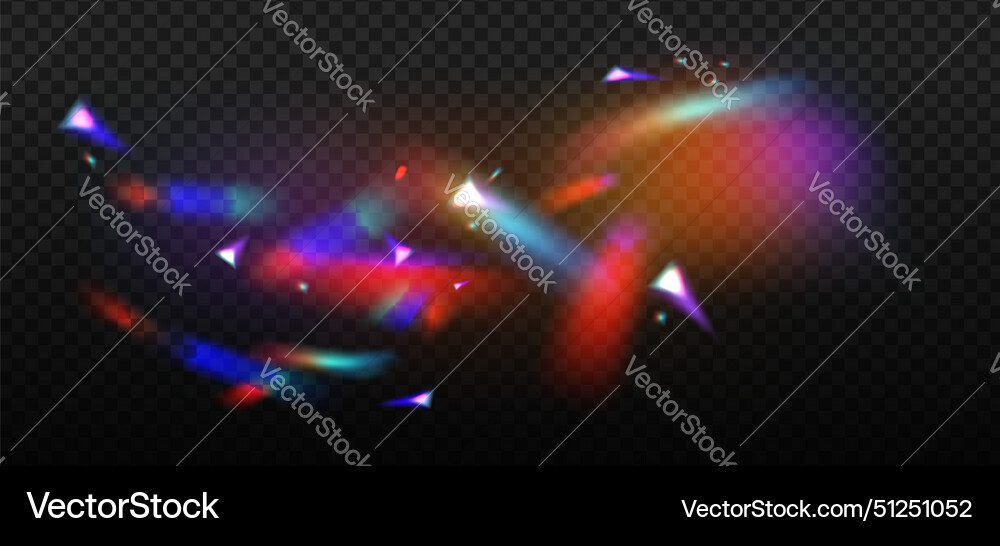 White blue red gem lights sparkle rainbow overlay Vector Image
