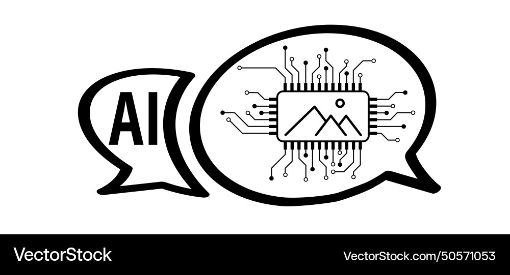 Artificial intelligence ai pictogram Royalty Free Vector