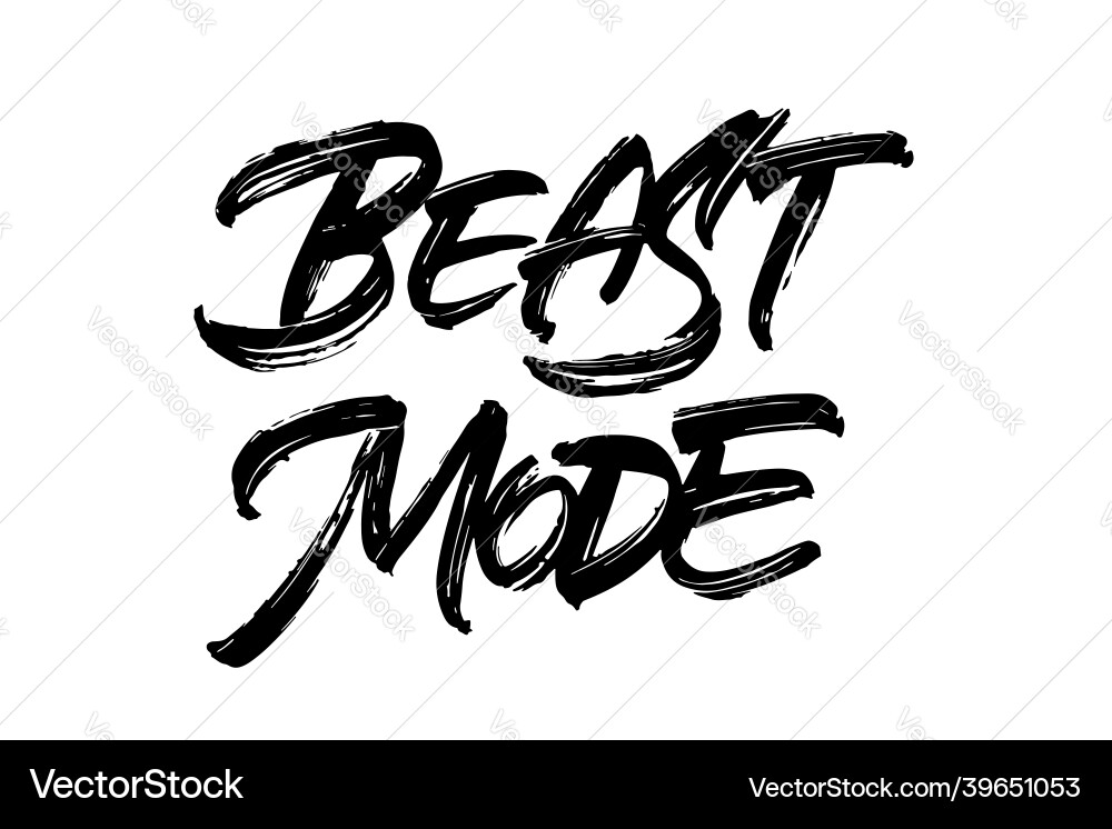 Beast mode lettering design Royalty Free Vector Image
