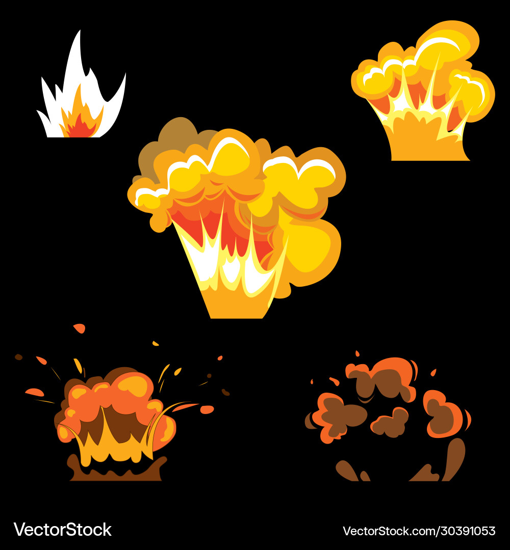 Explosion set Royalty Free Vector Image - VectorStock