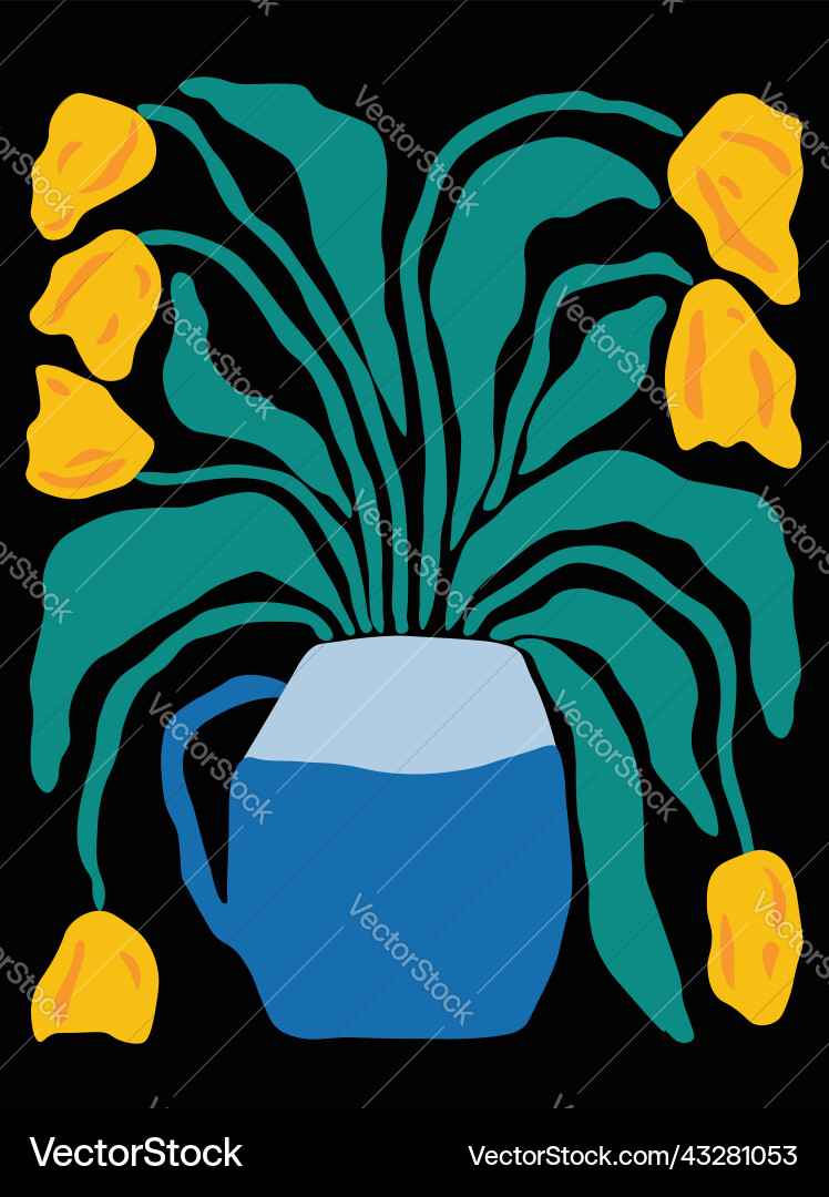Flower bowl Royalty Free Vector Image - VectorStock