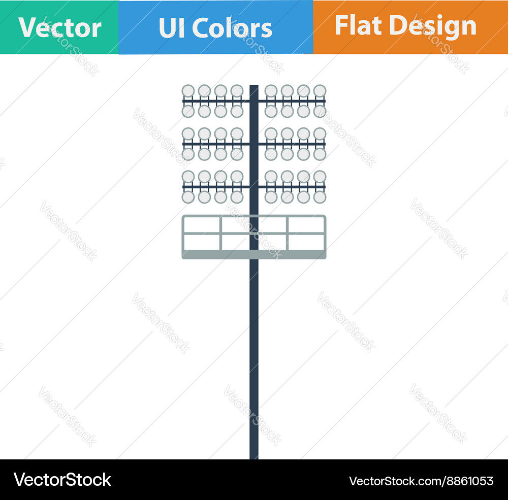Football Light Mast Icon - Stadium Lighting Vector Image