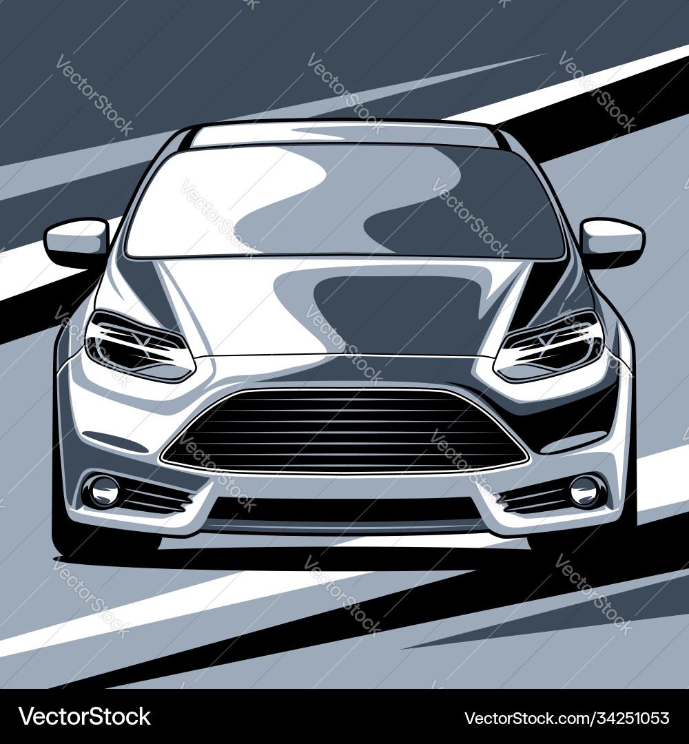 Front view car 19 Royalty Free Vector Image - VectorStock