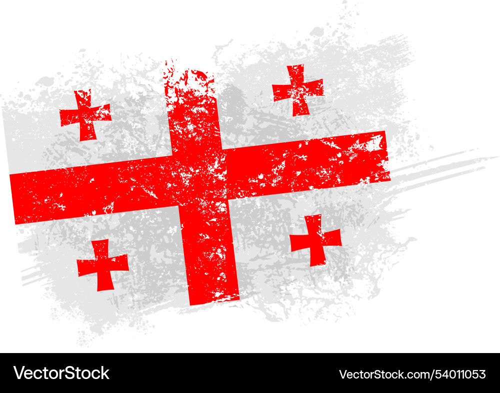 Georgia flag with grunge effect georgian Vector Image